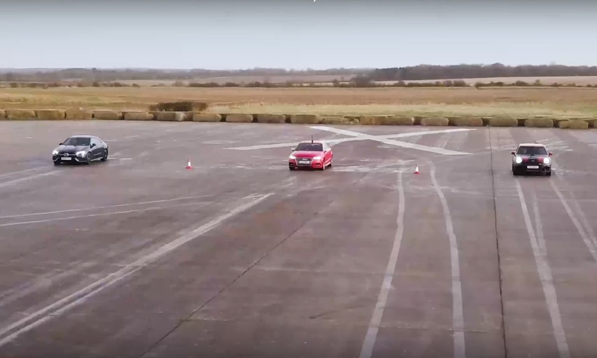 Compact AWD drag race of three turbocharged machines