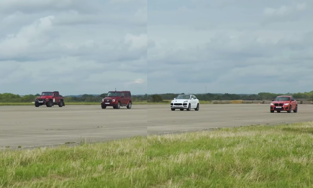 Heavyweight SUV drag race features four unlikely rivals