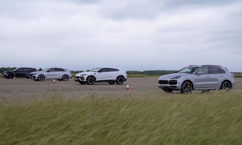 High-performance SUV drag race features four VW group products