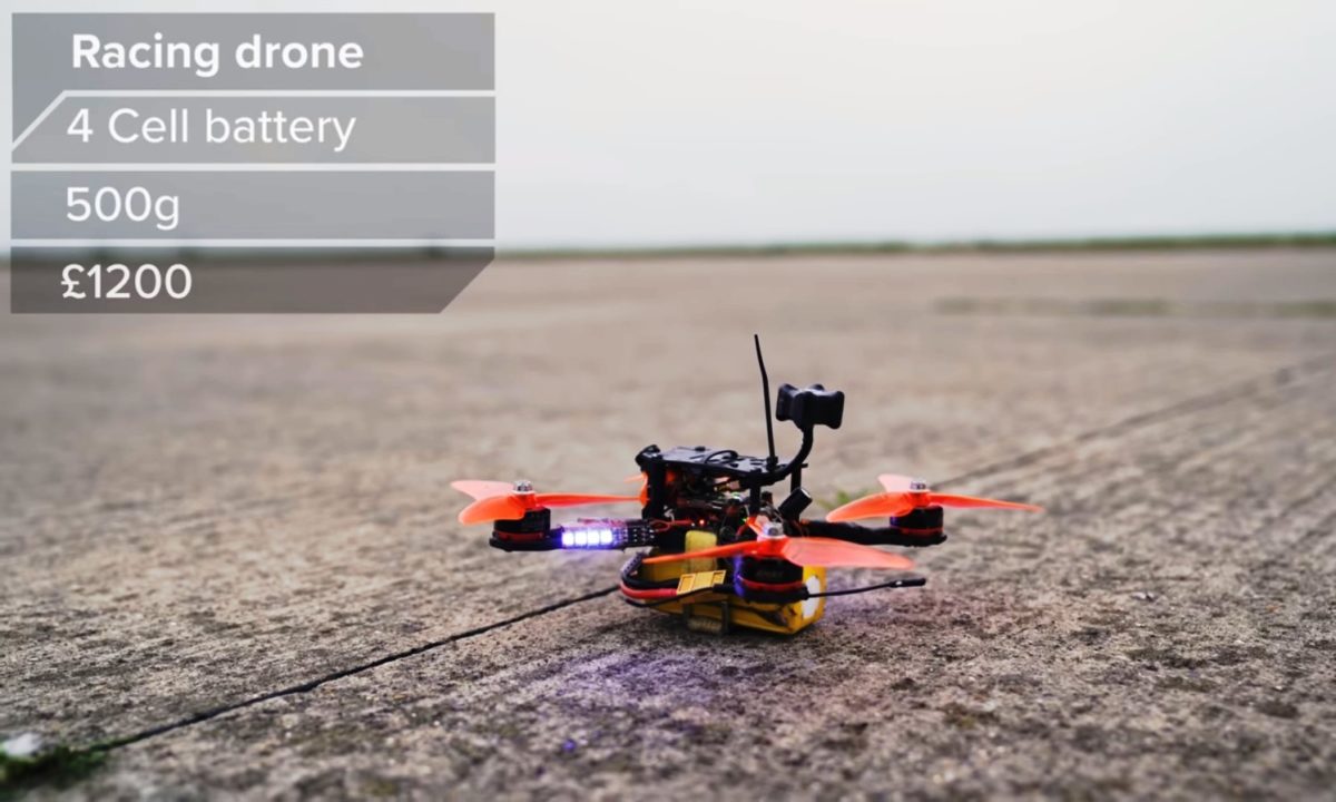 Unusual drag race video features a drone and an RC car